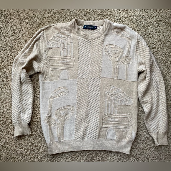 Carmel | Sweaters | Vintage Golf Sweater 0 Cotton Beige Cream Large Carmel Medium | Poshmark